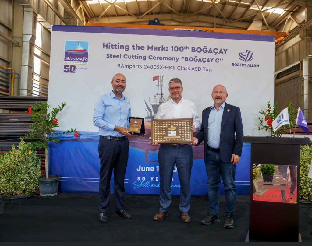 Sanmar Celebrates Steel Cutting of the 100th Boğaçay Series Tugboat ...